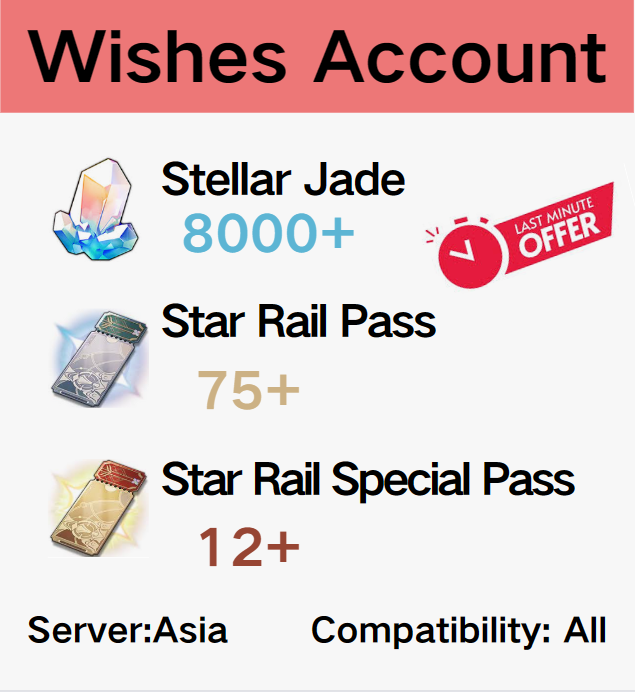 Get all versions of 【Asia】HSR Accounts with over 160 wishes CDKEYS ...